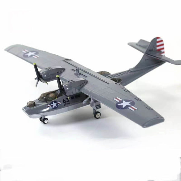 WW2 Military PBY Catalina Water Aircraft Seaplane Building Blocks Set ...