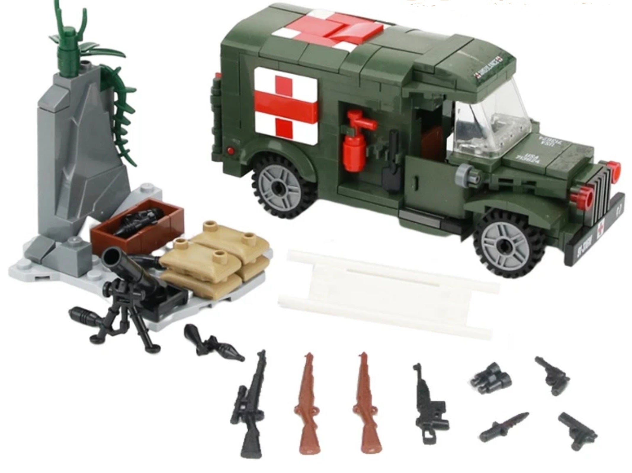 262 Piece Military WW2 Ambulance Building Blocks Toy Bricks Set | Gene ...