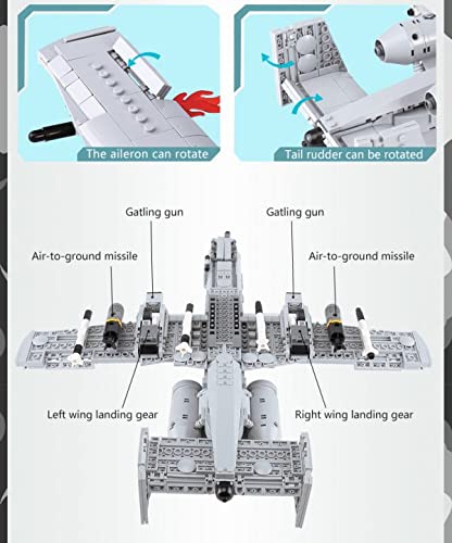 A-10 Fighter Thunderbolt Aircraft Plane Building Blocks Toy Set