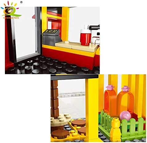274 Piece City Creator Street Fast Food Restaurant Building Blocks Toy ...