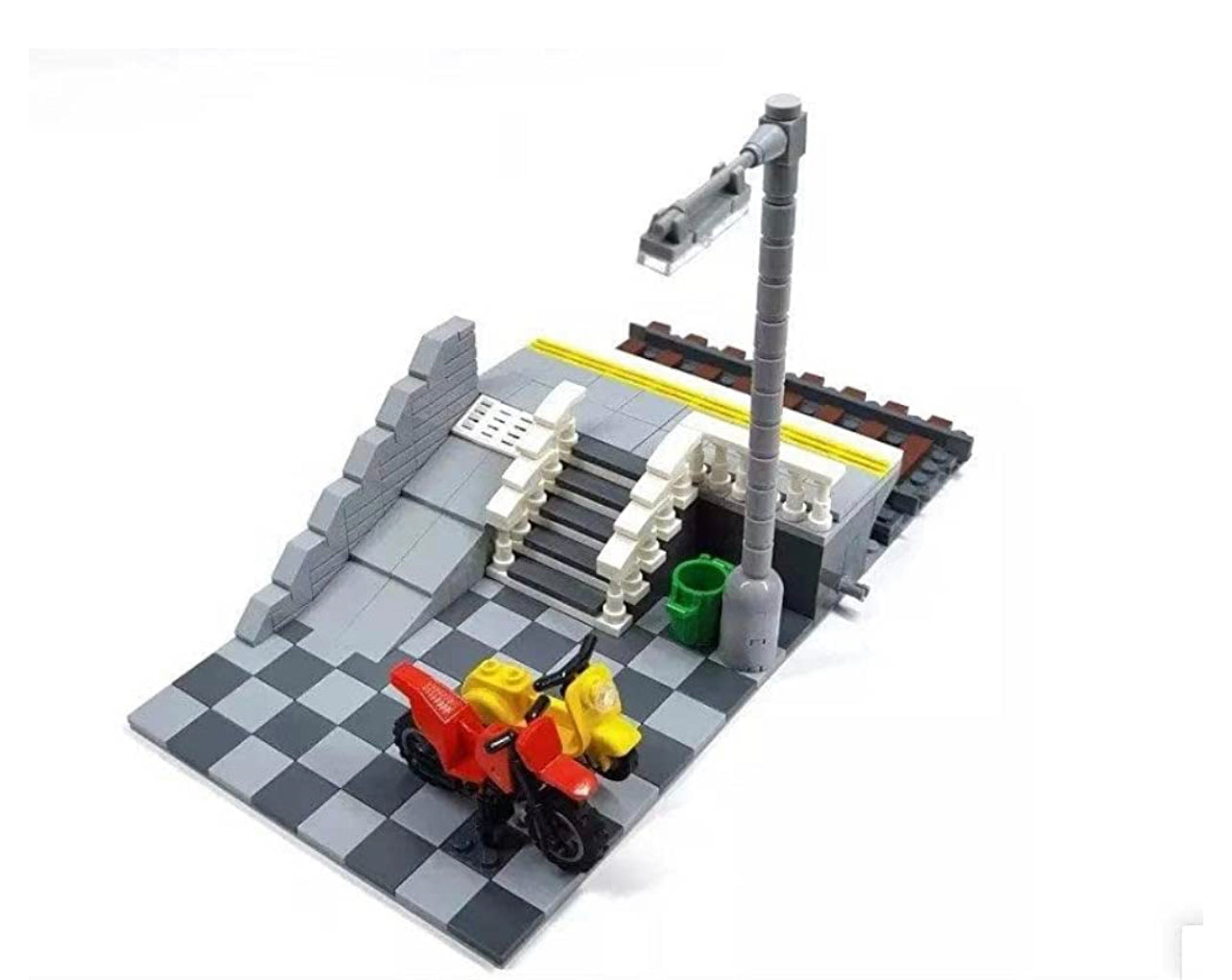 City Train Railway or Metro Elevated Platform Building Blocks Toy Set